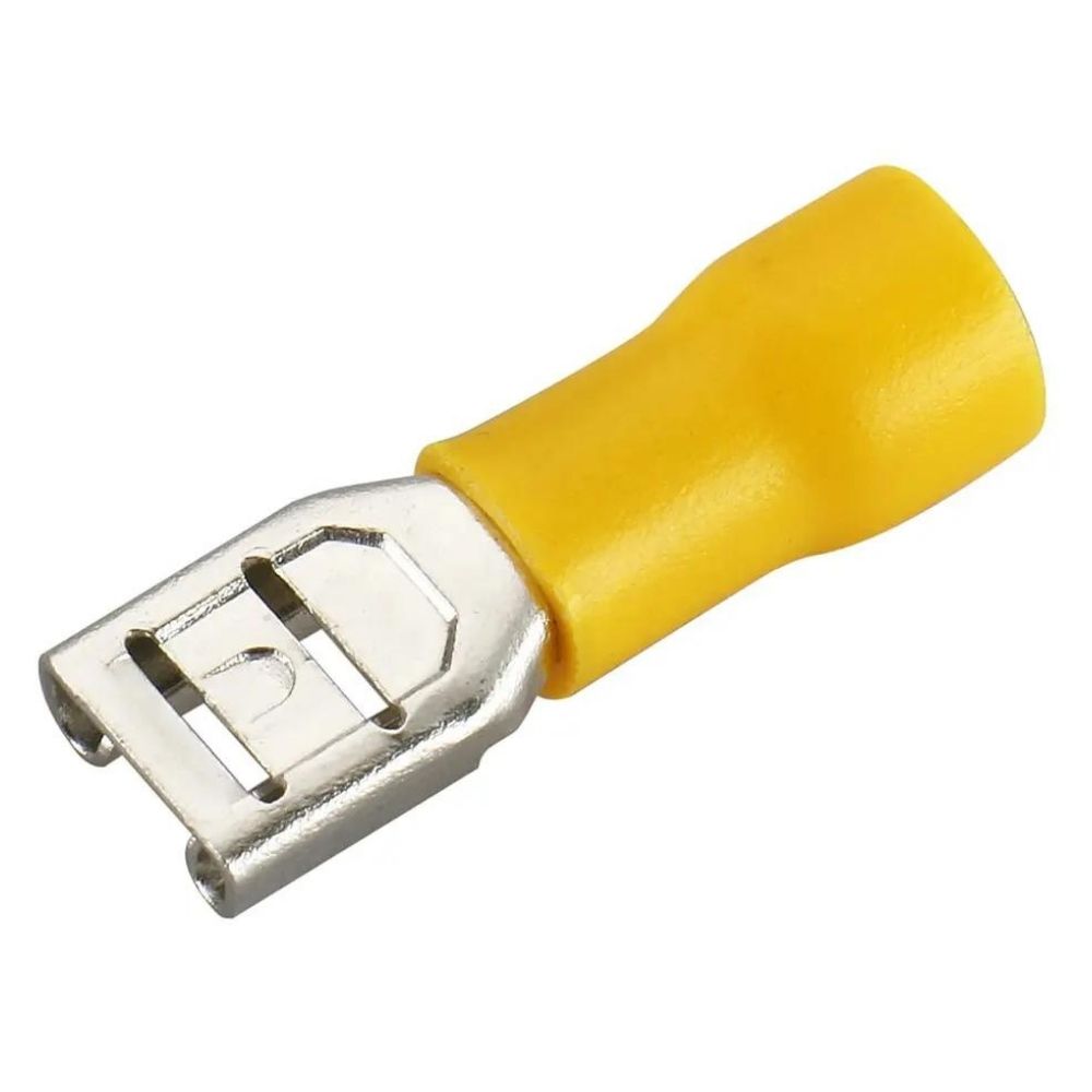 TERMINAL FASTON 6,3MM FEMEA 2,50 A 6MM² AMARELO - RS COMPONENTES ...