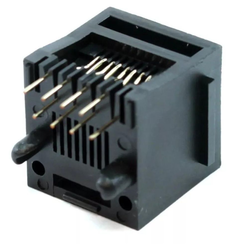 MODULAR JACK RJ45 FÊMEA 8P8C 180 GRAUS PT 52-10 - RS COMPONENTES ...
