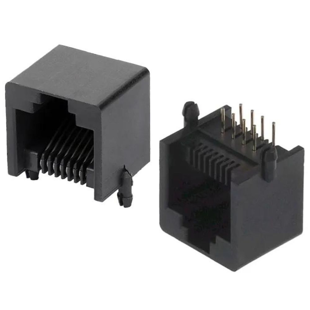 MODULAR JACK RJ45 FÊMEA 8P8C 90G 55-05 - RS COMPONENTES ELETRÔNICOS