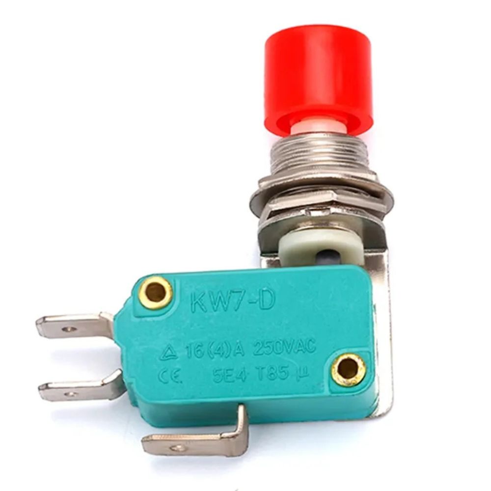 CHAVE BOTÃO MICRO SWITCH DS438 NA S/ TRAVA VERMELHA - RS COMPONENTES ...