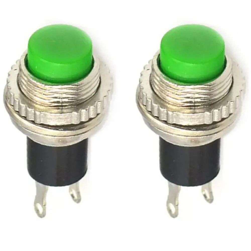 CHAVE PUSH BUTTON DS-314 NA SEM TRAVA VERDE - RS COMPONENTES ELETRÔNICOS