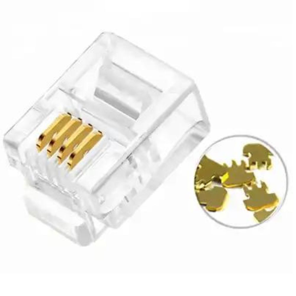 PLUG MODULAR RJ11 (6X4) 6P4C TELEFONIA - RS COMPONENTES ELETRÔNICOS