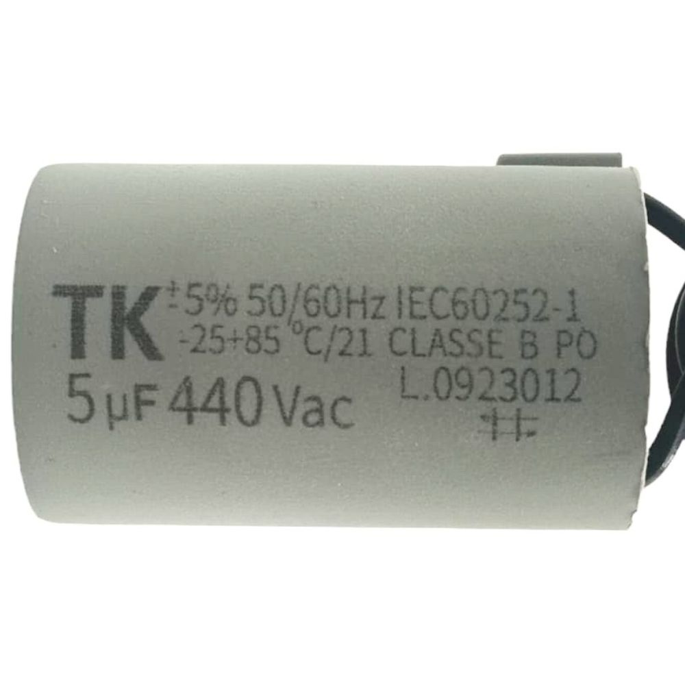 CAPACITOR PPM 5UF 440/450VAC 5% 50/60hz FIO TK - RS COMPONENTES ELETRÔNICOS