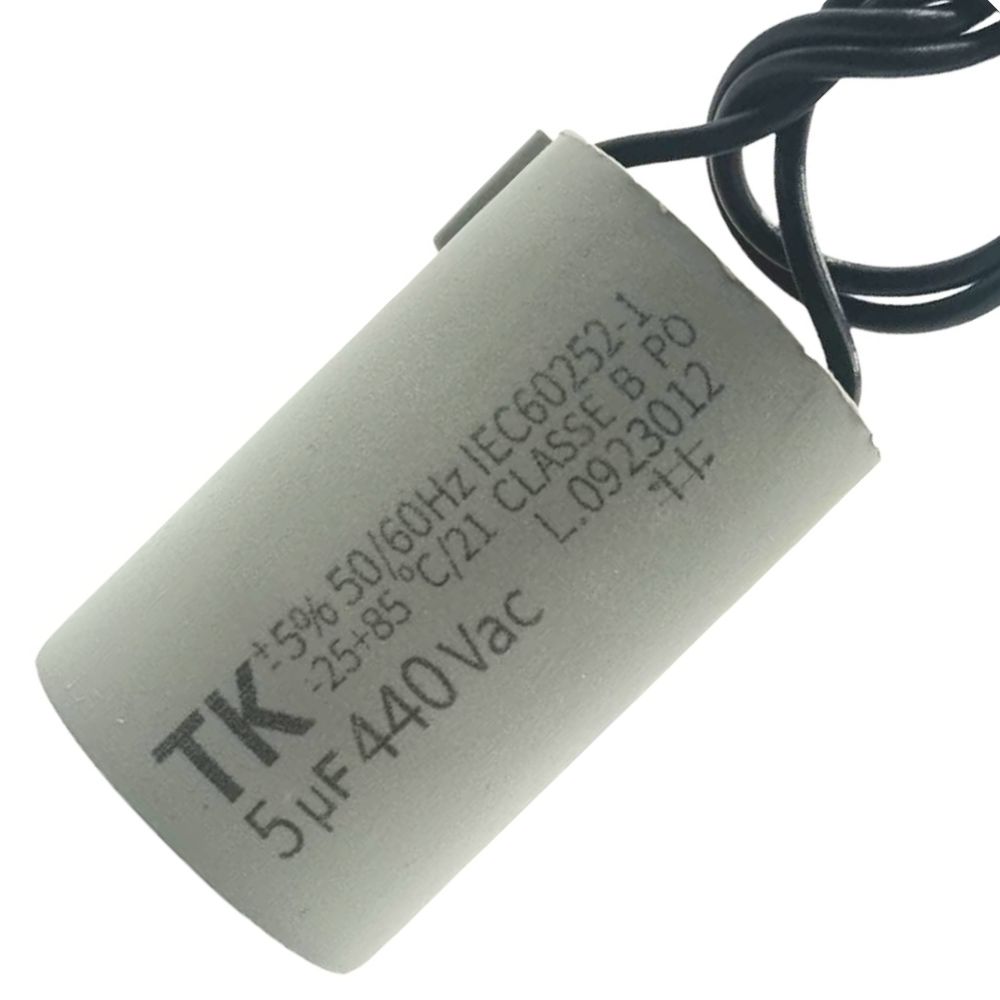 CAPACITOR PPM 5UF 440/450VAC 5% 50/60hz FIO TK - RS COMPONENTES ELETRÔNICOS