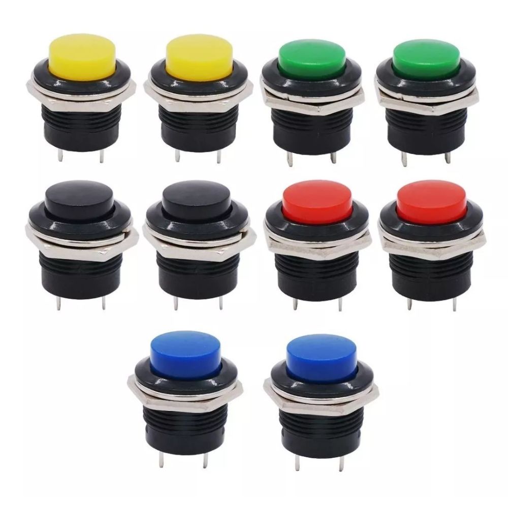 CHAVE PUSH BUTTON TIPO START BUJÃO R13-507 - RS COMPONENTES ELETRÔNICOS