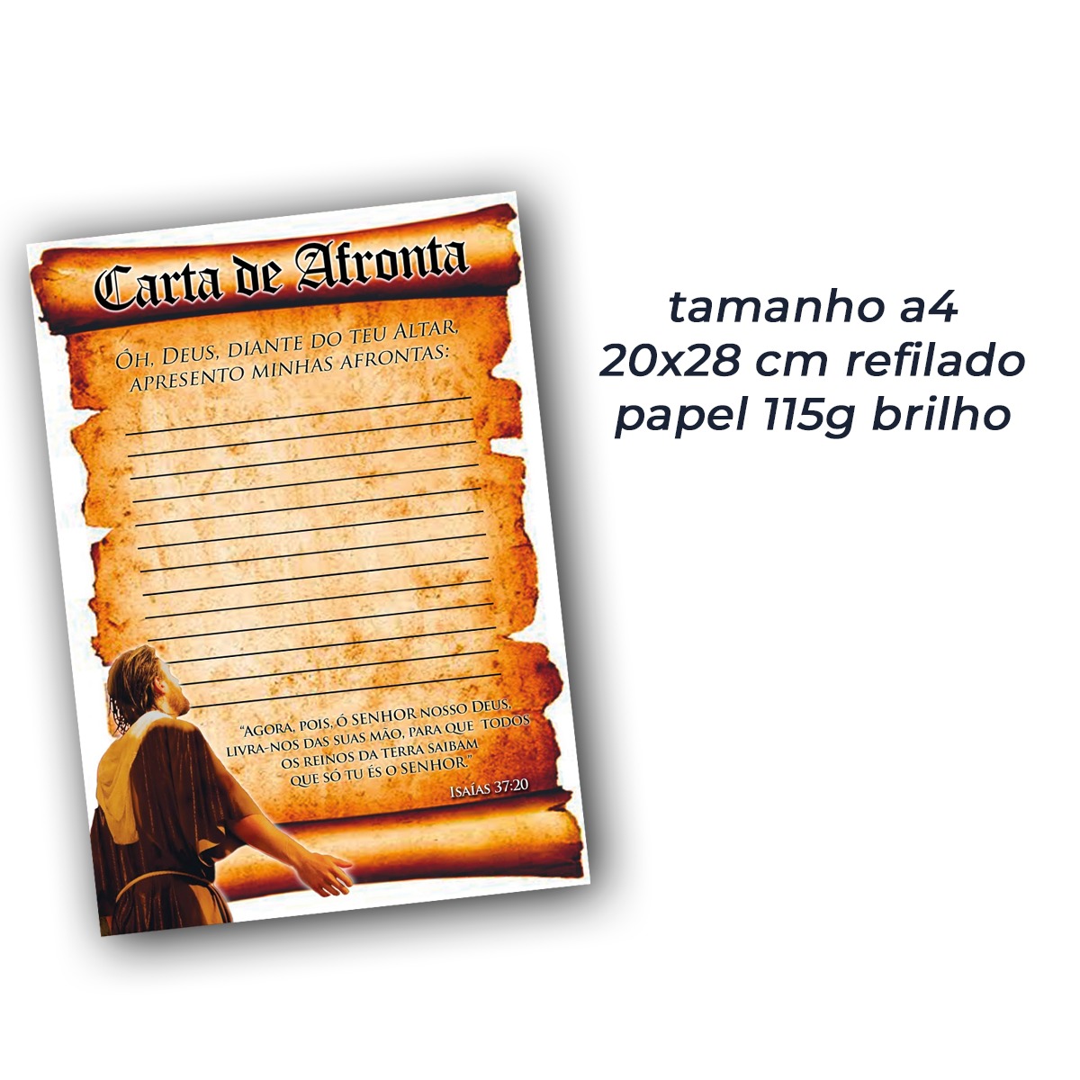 Folheto Carta de Afronta A4 papel brilho 115g - 100 unidades - Novo Israel - Matérias evangélicos