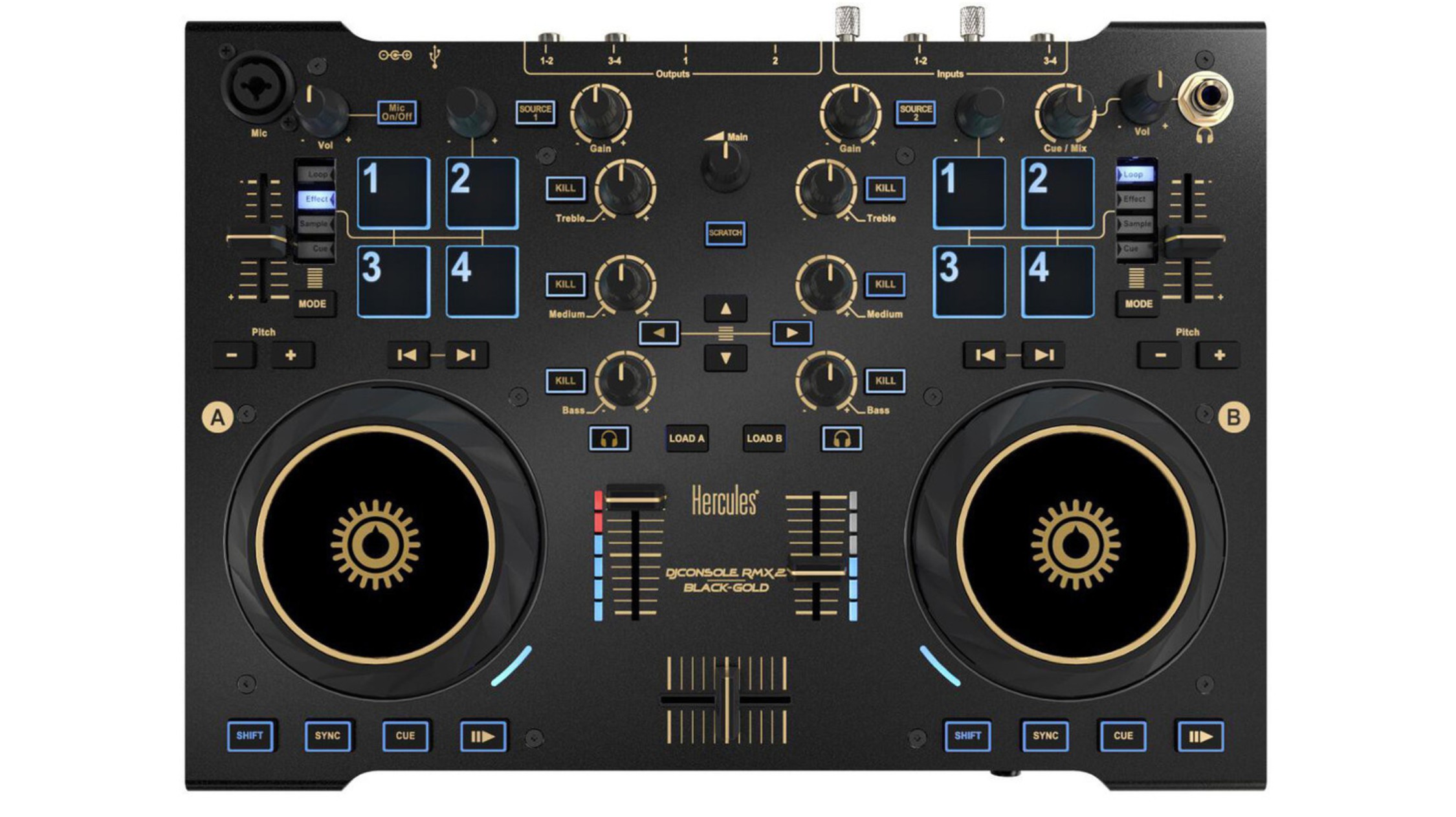 Controlador Hercules Console RMX2 com Virtual DJ Black-Gold ...