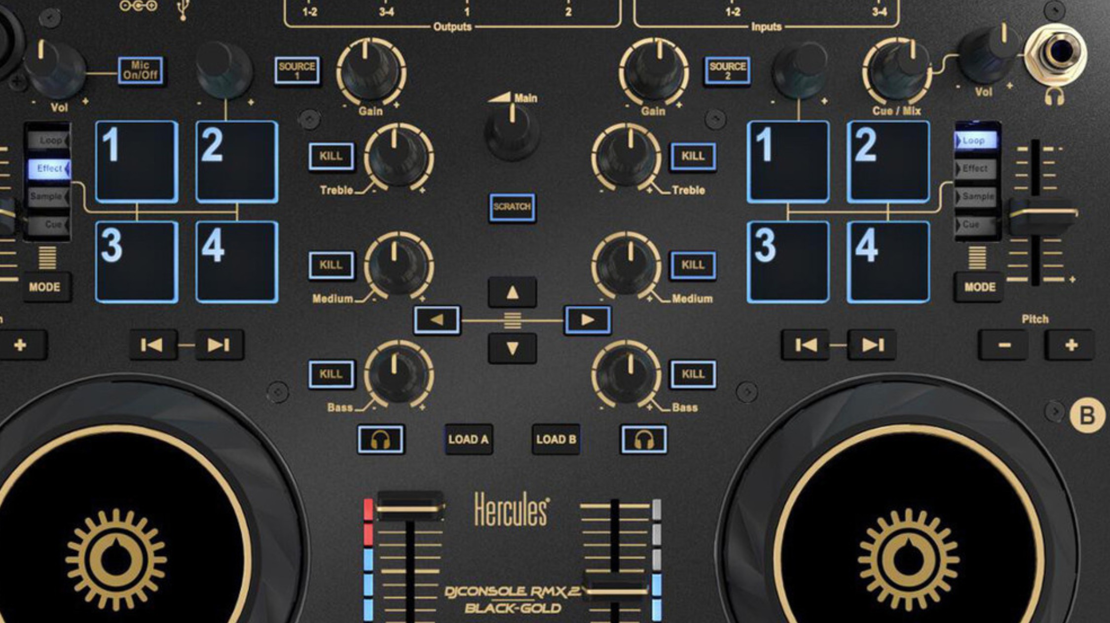 Controlador Hercules Console RMX2 com Virtual DJ Black-Gold ...