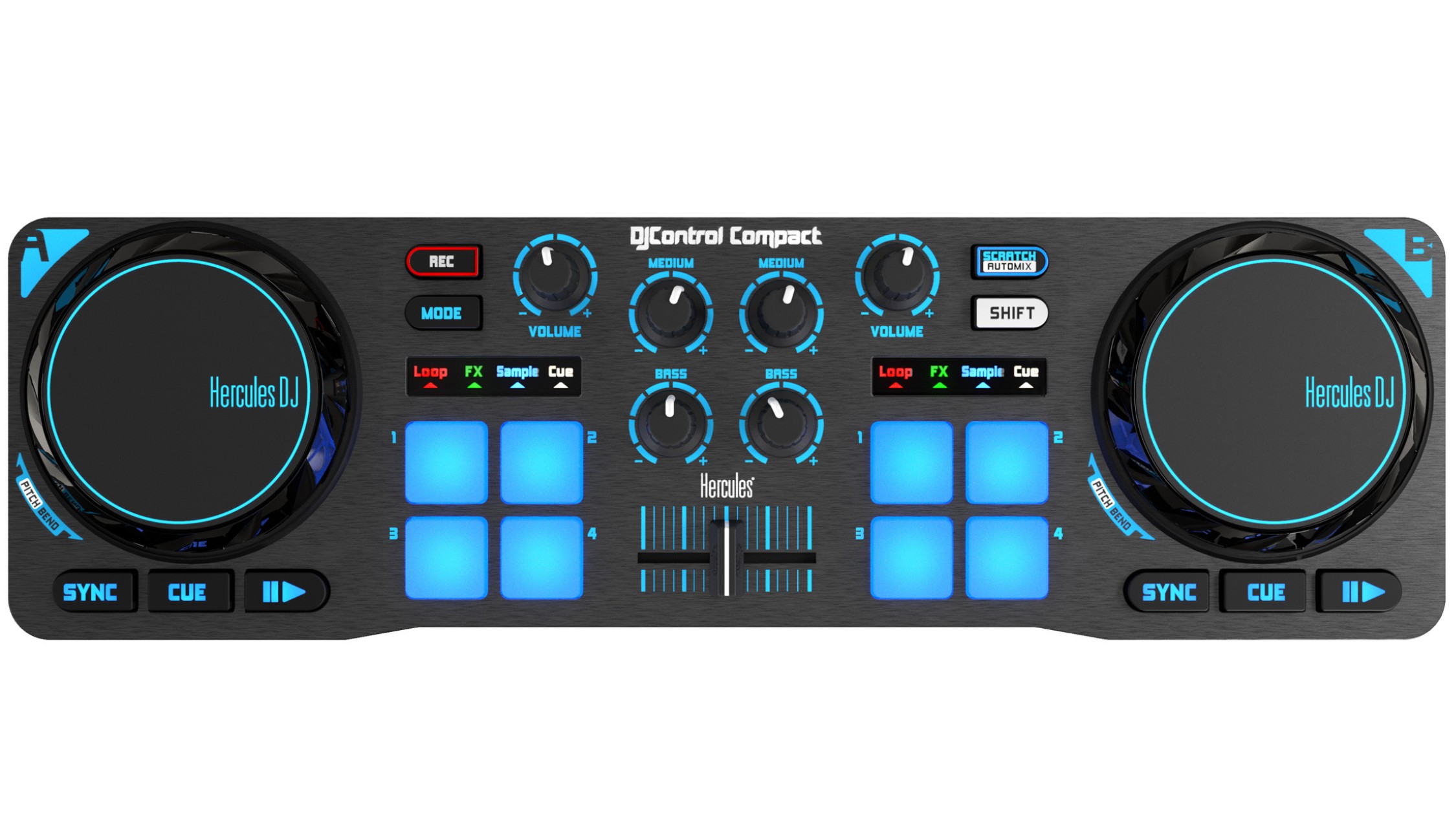 Controlador de 2 Canais Hercules DJ Control Compact com DJUCED ...