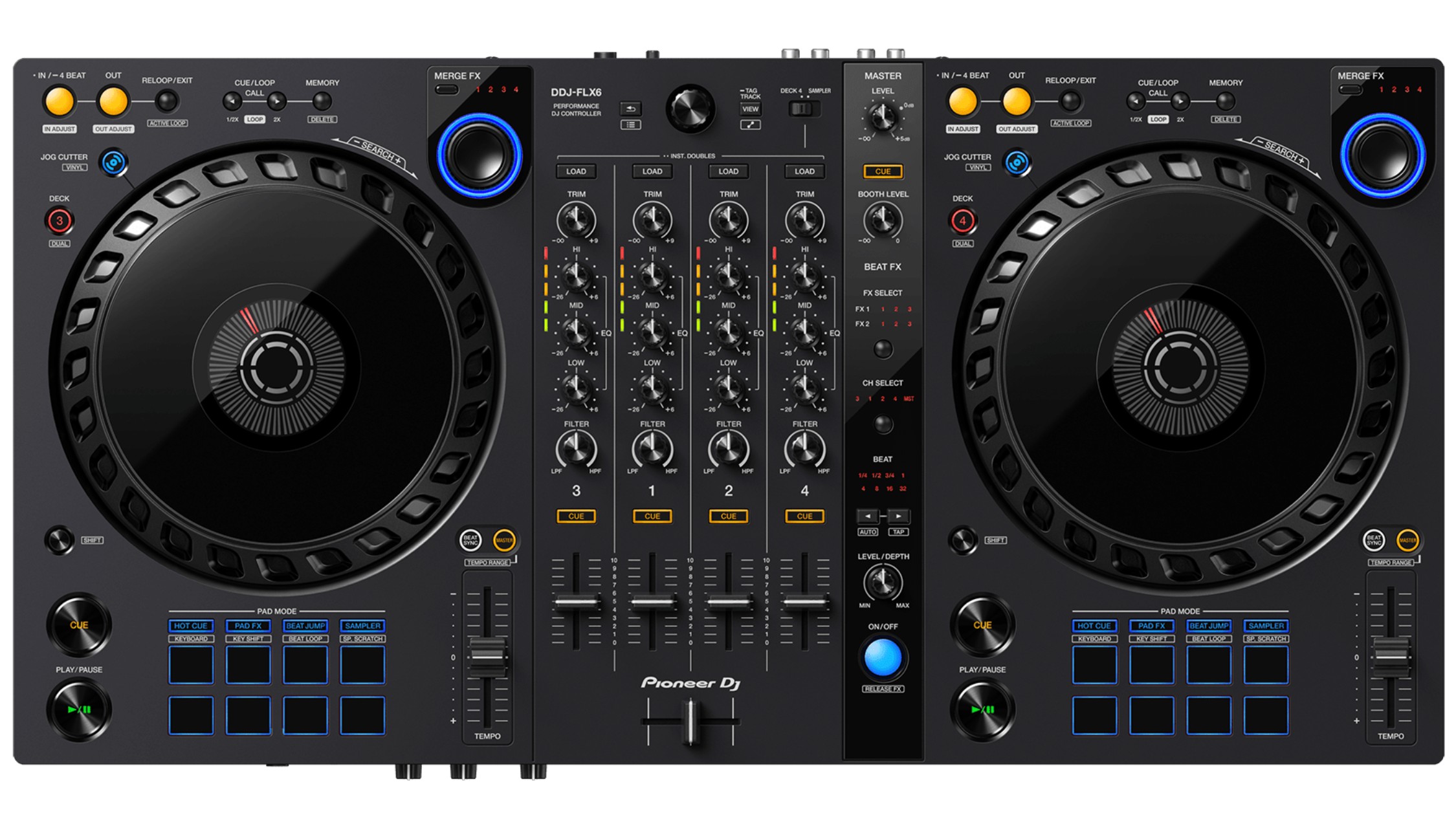 KIT DJ Controlador Pioneer 4 Canais DDJ FLX6 + Fone Shure SRH750 DJ ...