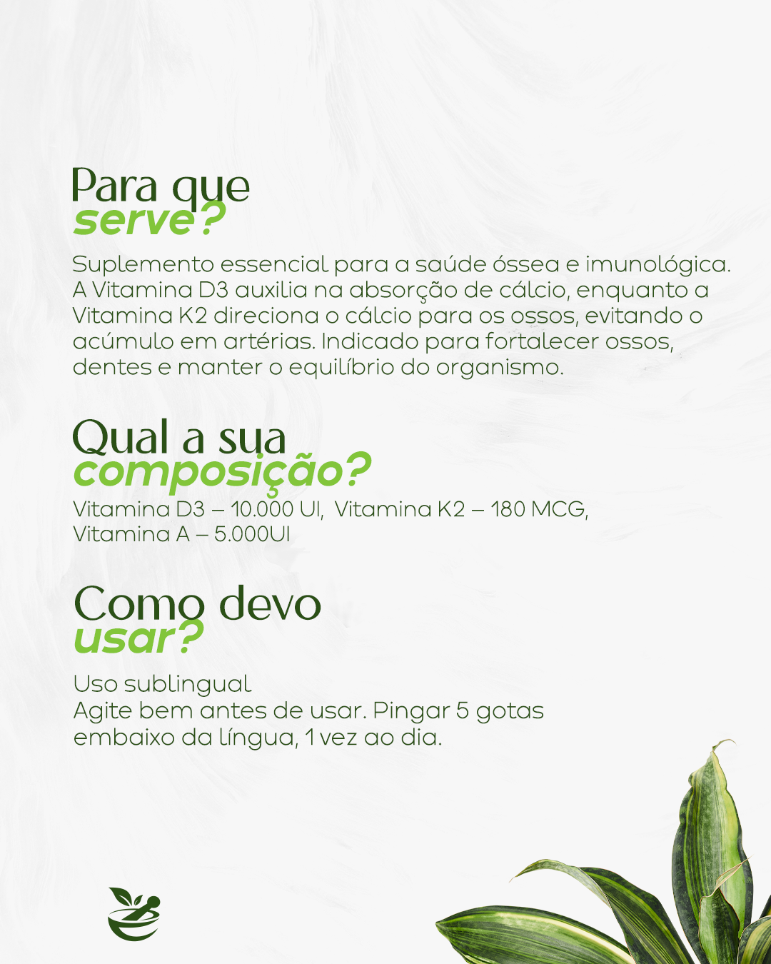 Vitamina D3/K2/A - Sublingual - Drogapi