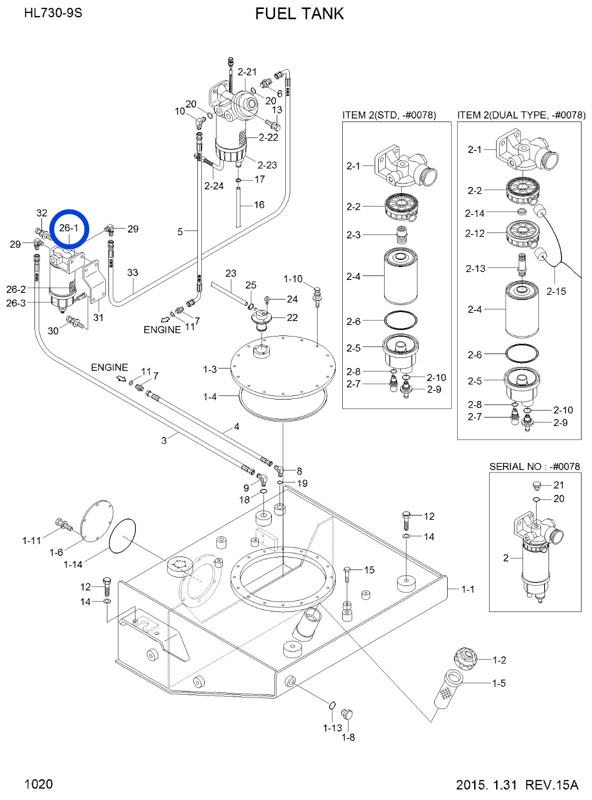 11NA-72011 - Filtro combustível separador de água - HL730-9S, HL730-9SB ...