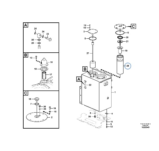 14688861 - Filtro Hidráulico - EC120D, EC140C L, EC140C LM, EC140D L ...