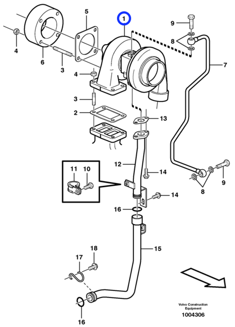 20515585 - Turbocompressor - EC160B, EC180B, EC210B, EW145B, EW160B ...