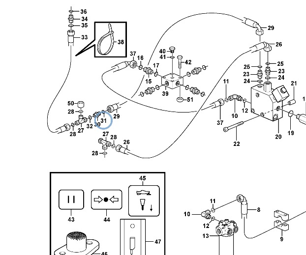 990736 - Anel de Vedação do Sistema Hidráulico - BL71, BL70, L70E, L60E ...