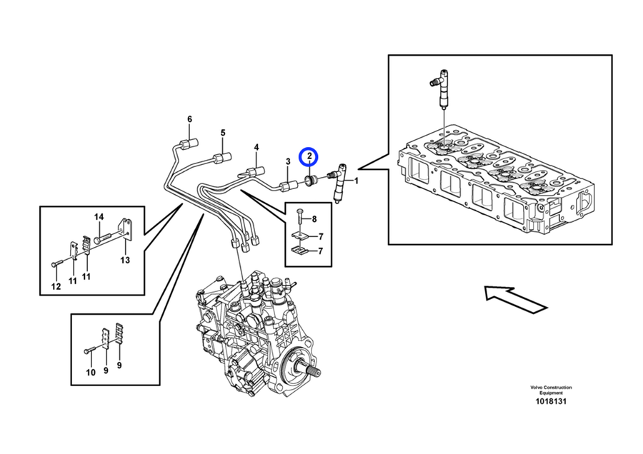 14521592 - Tubo Conector da Linha de Combustível - EC55 , EC60 , EC80 ...