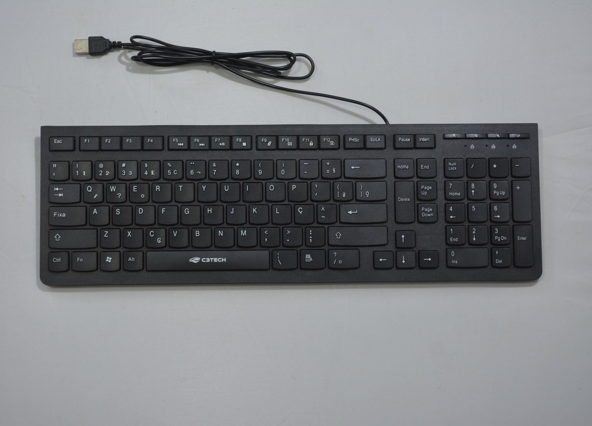 Teclado Multimídia Com Fio Usb Preto Kb-m60bk C3tech - Loja Paulicomp ...