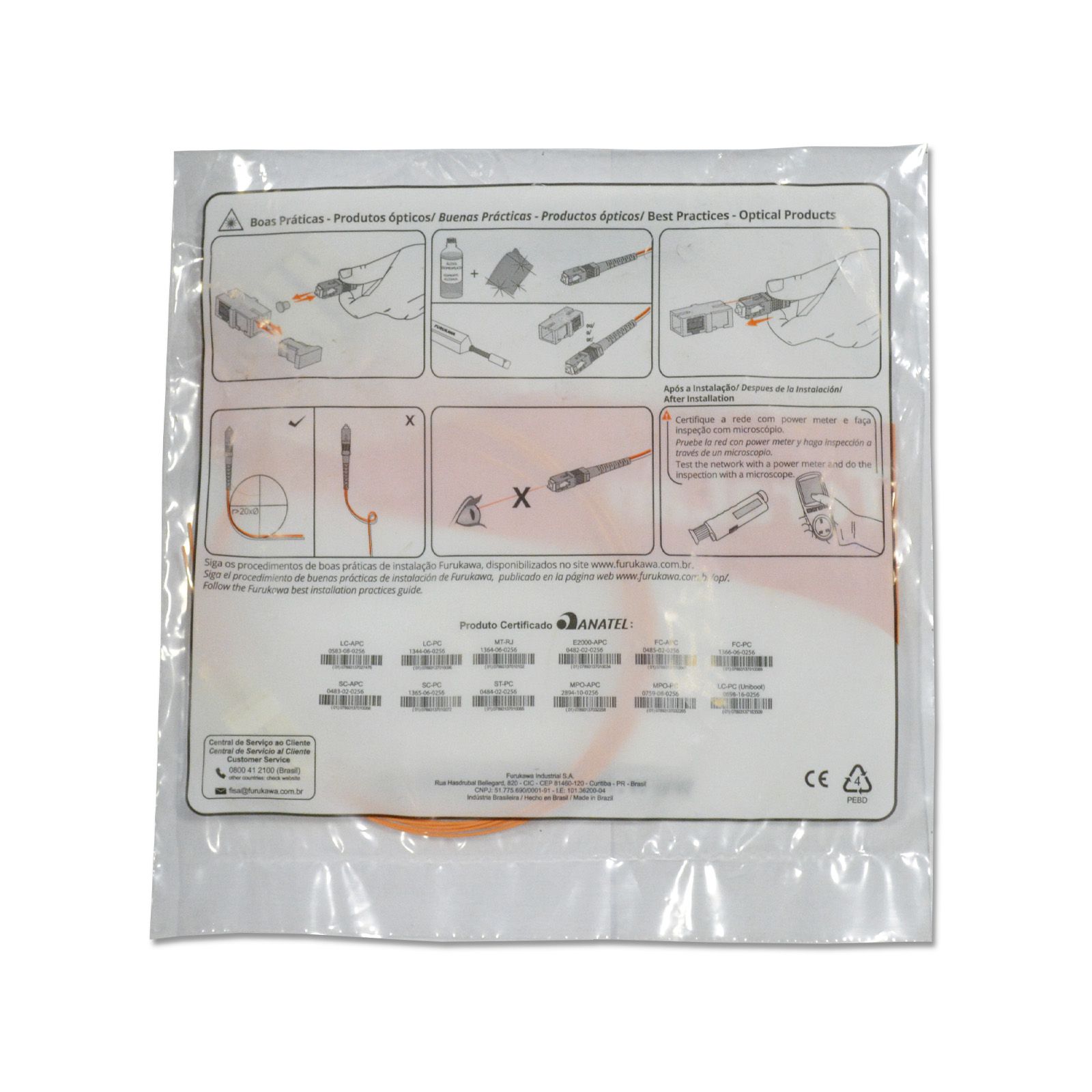 Extensão Óptica Conectorizada 02F 50.0 SC-SPC 1,5M Laranja - Loja Paulicomp - Encontre os ...