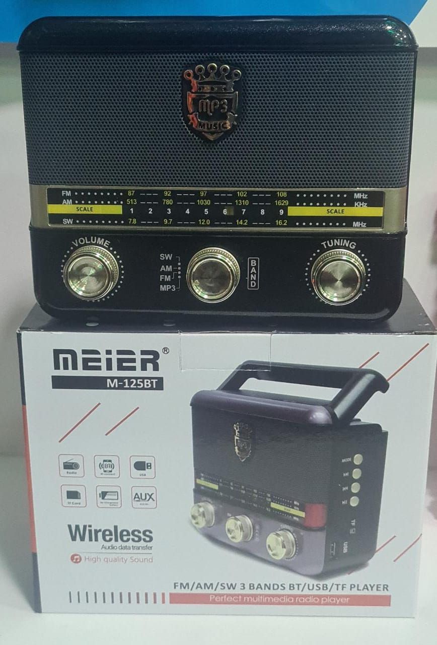 Radio retro am / fm/ recarregavel meier m-125bt - CLICK IMPORTADOS ELETRONICOS