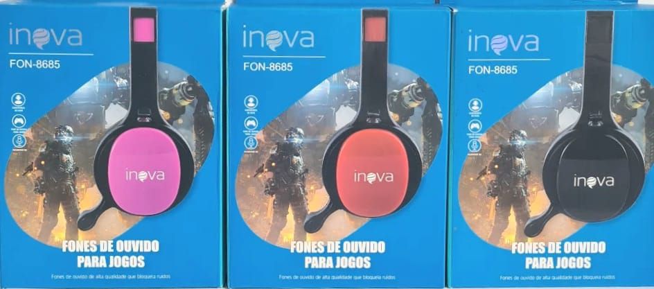 Fone de ouvido gamer com fio e microfone inova fon-8685 - CLICK IMPORTADOS ELETRONICOS