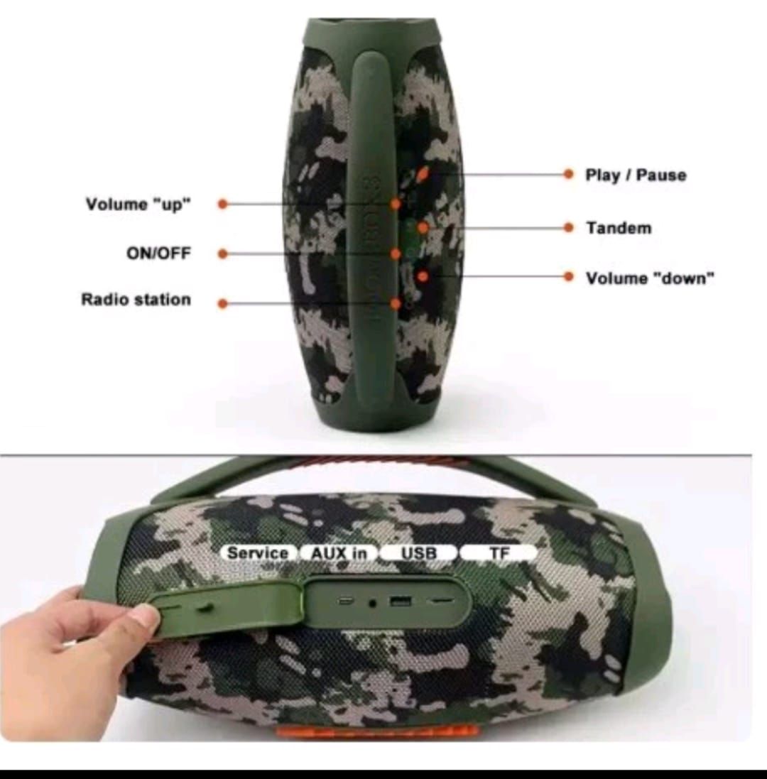Caixa de som bluetooth/tf/usb/fm radio booms box 3 mini - CLICK ...