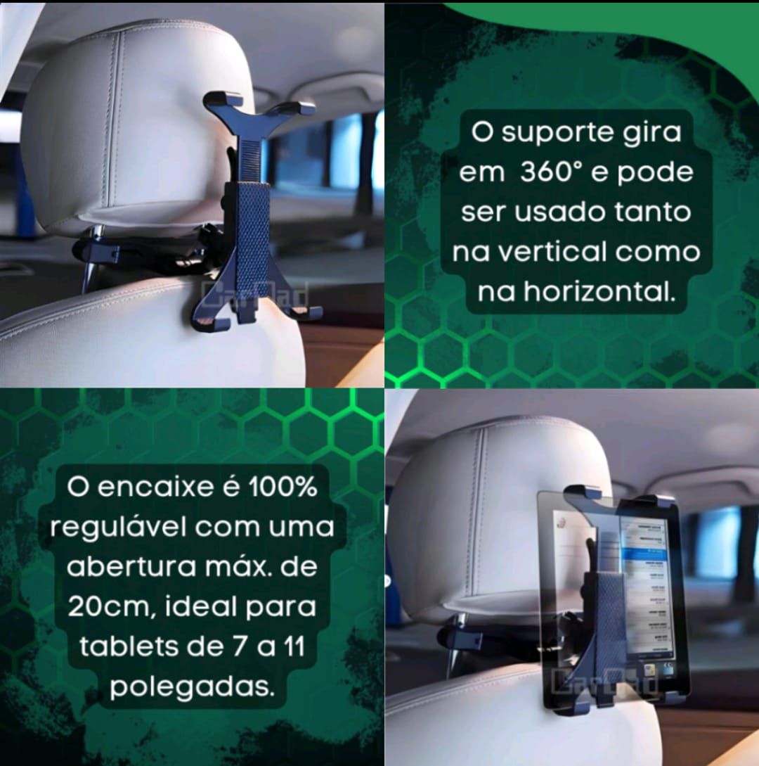Suporte veicular de tablet para encosto de banco it-blue le-025 - CLICK ...