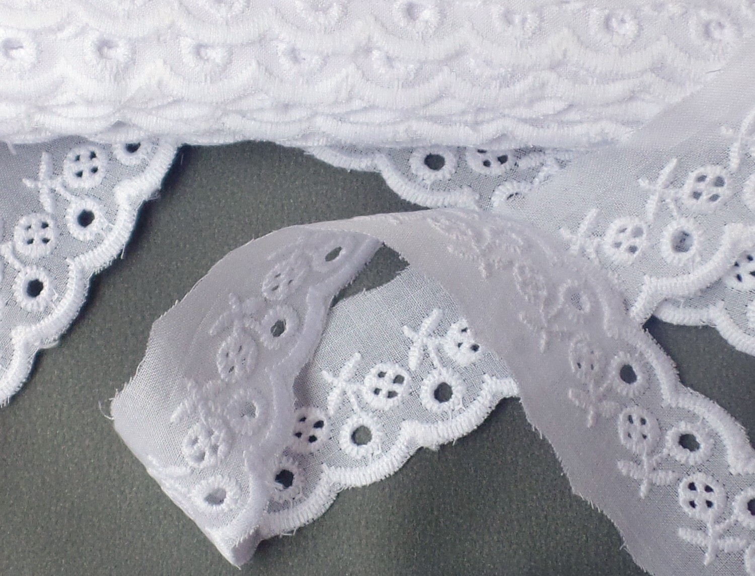 BA004 - 2,50cm x 13,70m | Bordado Inglês 100% Algodão Branco - Lápis de ...