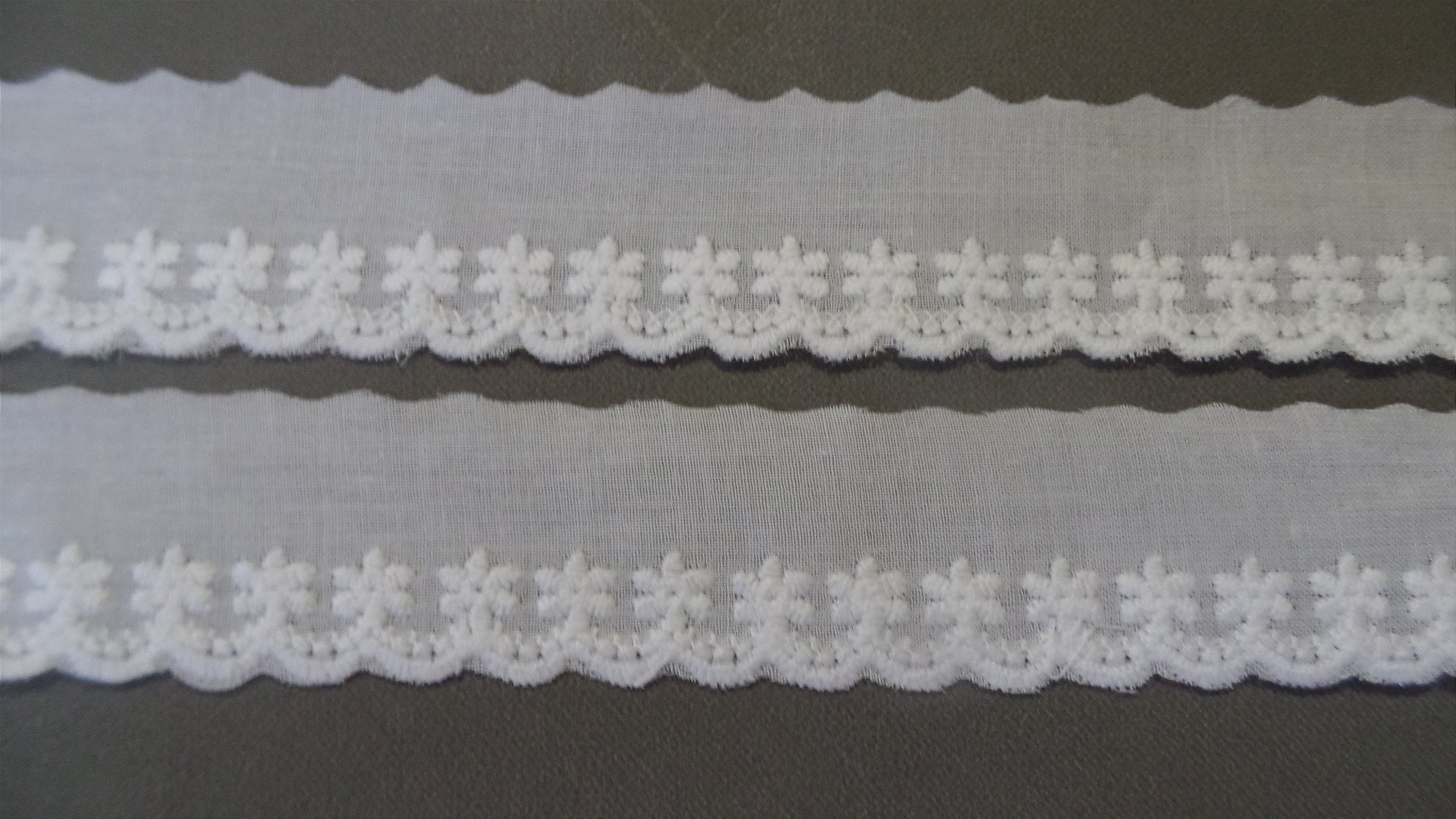 BA038 - 2,80cm x 13,70m | Bordado Inglês 100% Algodão Branco - Lápis de ...