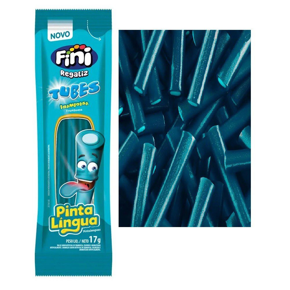 Fini Tubes Pinta Lingua Sabor Framboesa C/12 Un - Avanci Brasil