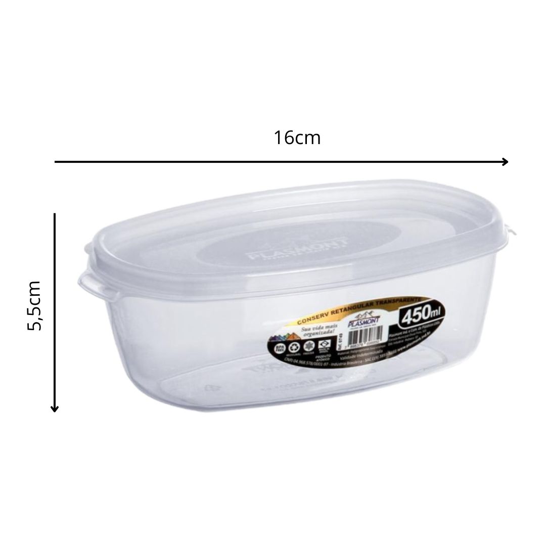 Pote Retângular C/ Tampa Plasmont 450 ML - Avanci Brasil