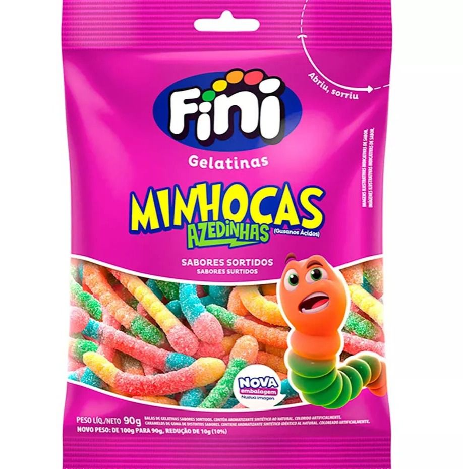 Fini Goma Minhocas Azedinhas C/12 Un - Avanci Brasil