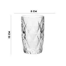 Jogo 6 Copos Diamond Luxo 350ml Agua Suco Vidro Grosso Cor Transparente - Avanci Brasil