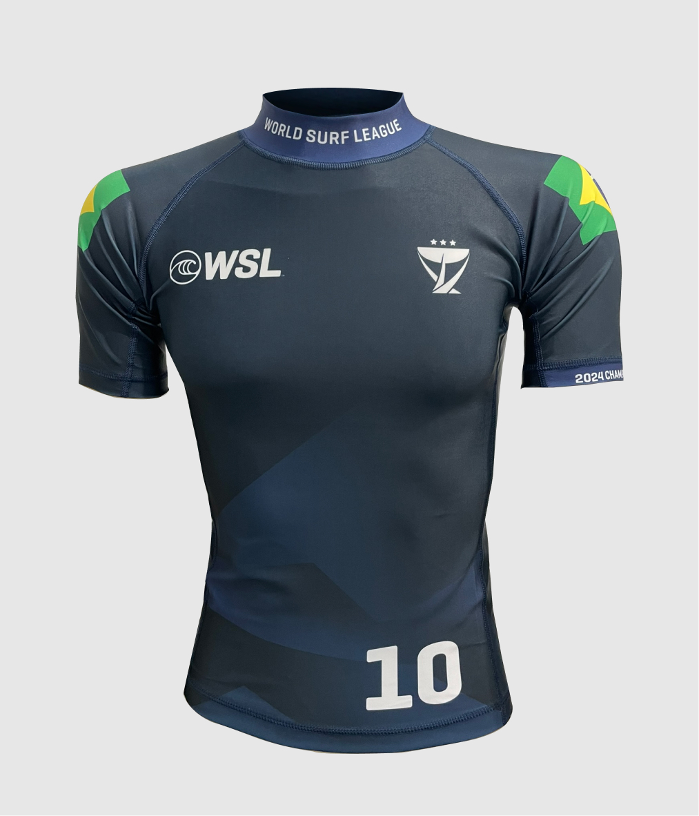 T-Shirt Lycra WSL Gabriel Medina 10 Azul - WSL OFICIAL STORE