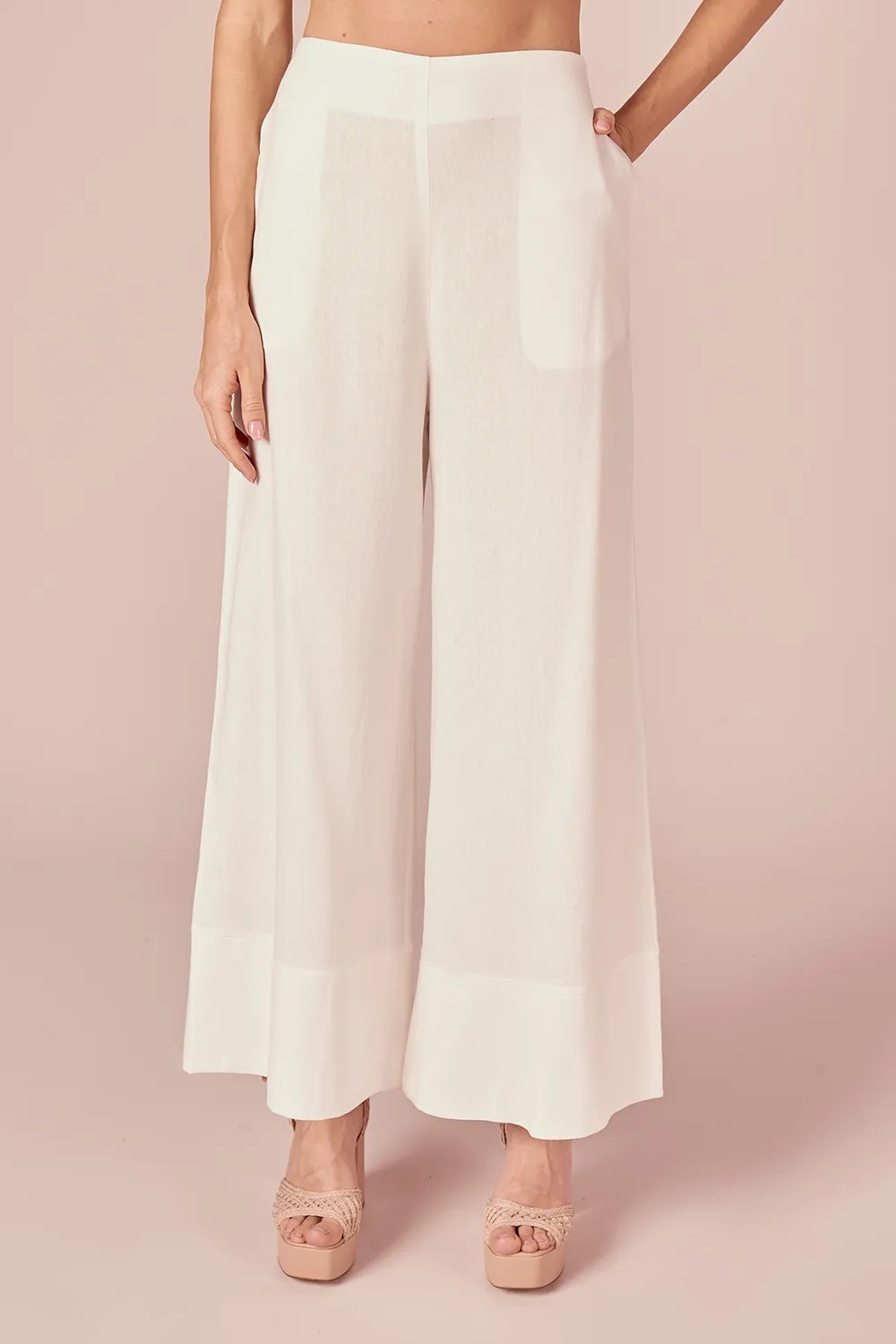 MYPLACE CALÇA LINHO S/ COS - BRANCO - MELEVALOGO