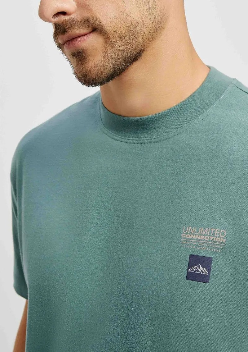 HERING CAMISETA MSCULINA RELAXED COM ESTAMPA - VERDE - MELEVALOGO