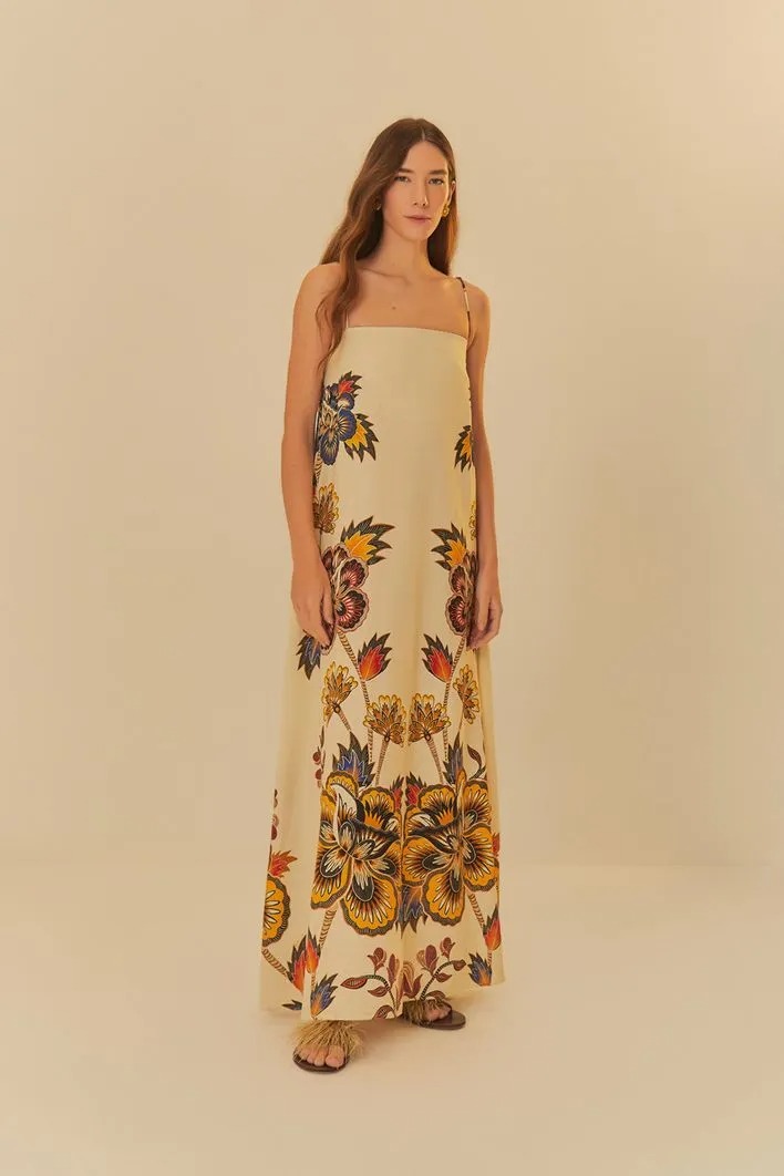 FARM VESTIDO LONGO ESTAMPADO FLORAL BEL - MELEVALOGO