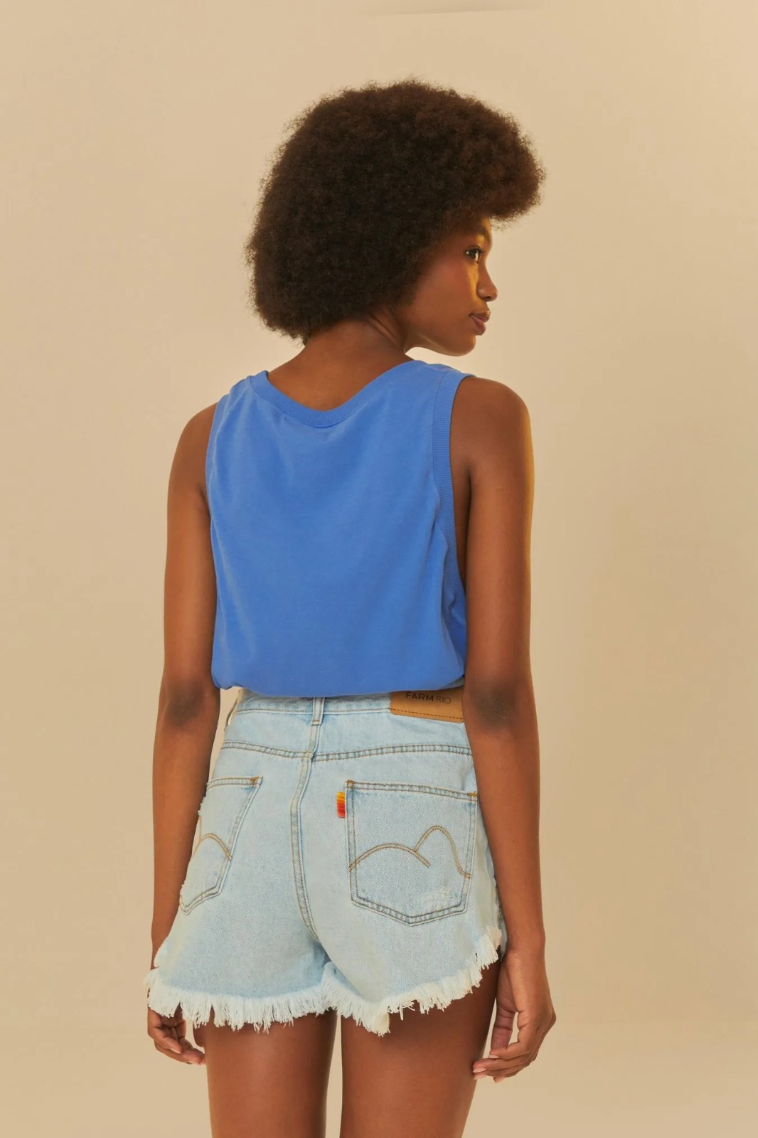 FARM SHORT JEANS MULLET CLARO - MELEVALOGO
