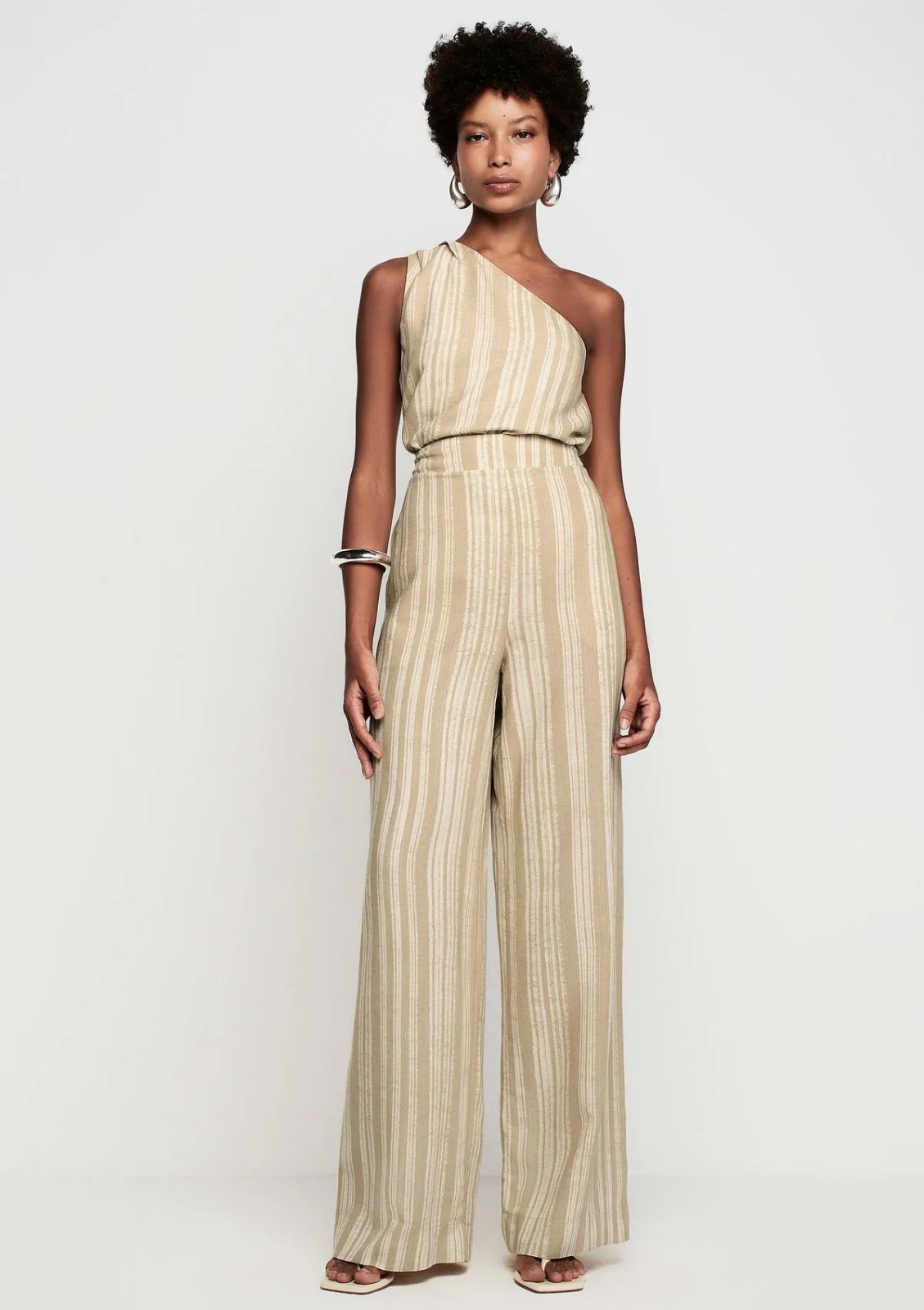 DZARM CALÇA WIDE LEG CINTURA ALTA COM LINHO - MARROM - MELEVALOGO