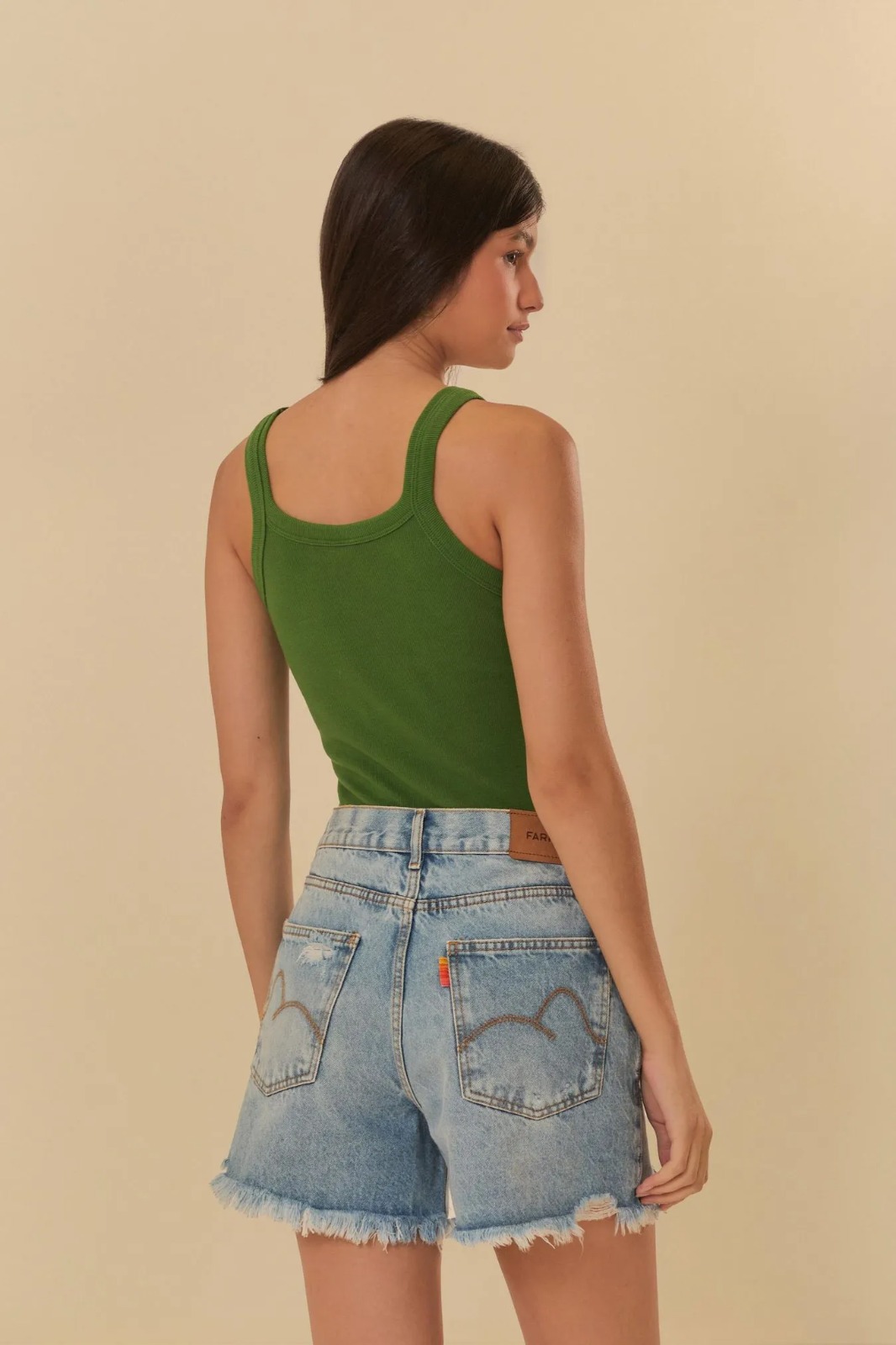 FARM BERMUDA JEANS BAIXA DESFIADA - MELEVALOGO