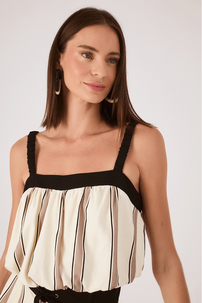 DRESS TO BLUSA BUBBLE LINHO ESTAMPA PARQUE - MELEVALOGO
