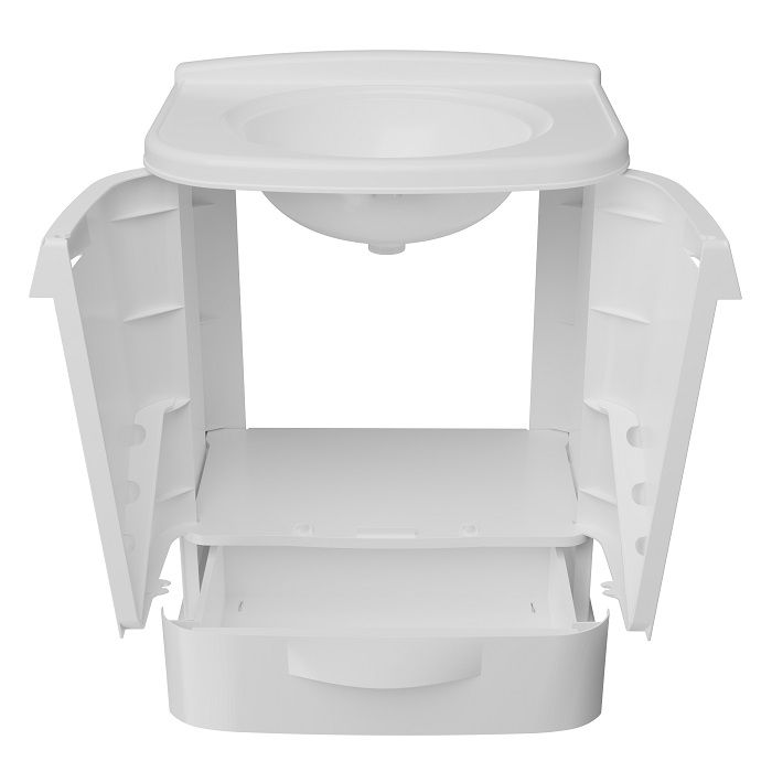 Kit Gabinete e Pia em PVC P/ Banheiro Gabfit Branco Astra - BARADEL ...