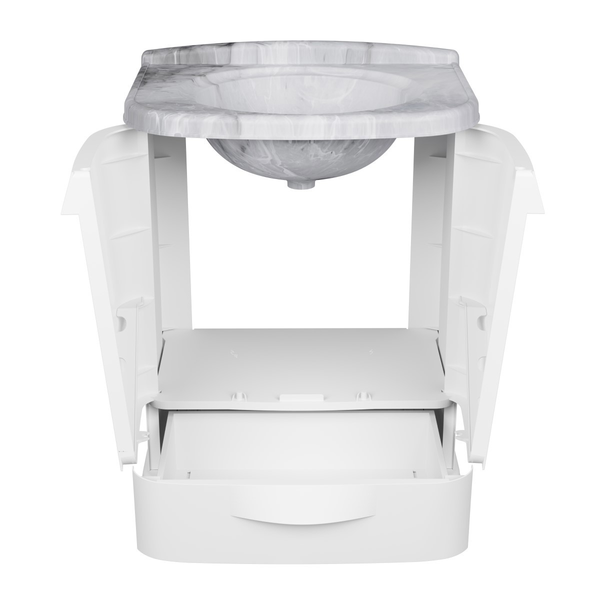 Kit Gabinete e Pia em PVC P/ Banheiro Gabfit Mármore Astra - BARADEL ...