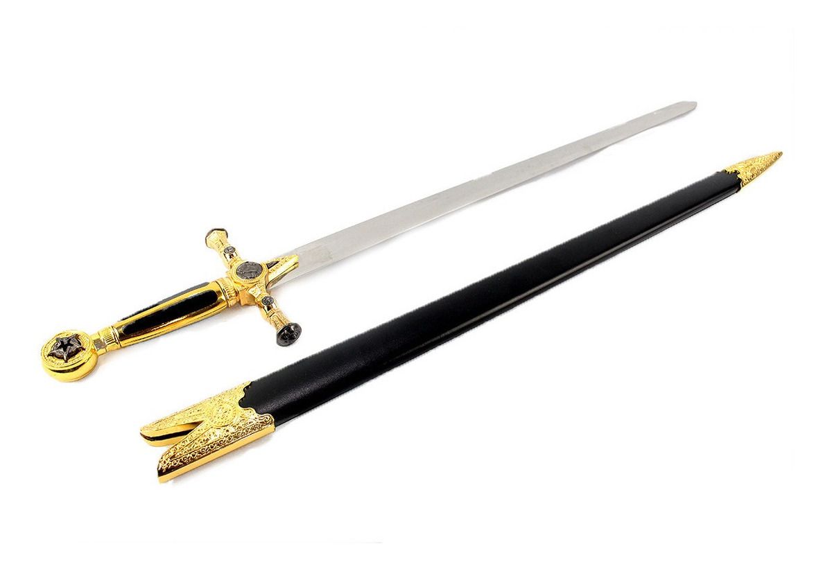 Espada Maçonica Preta Em Aço - Tenda Medieval