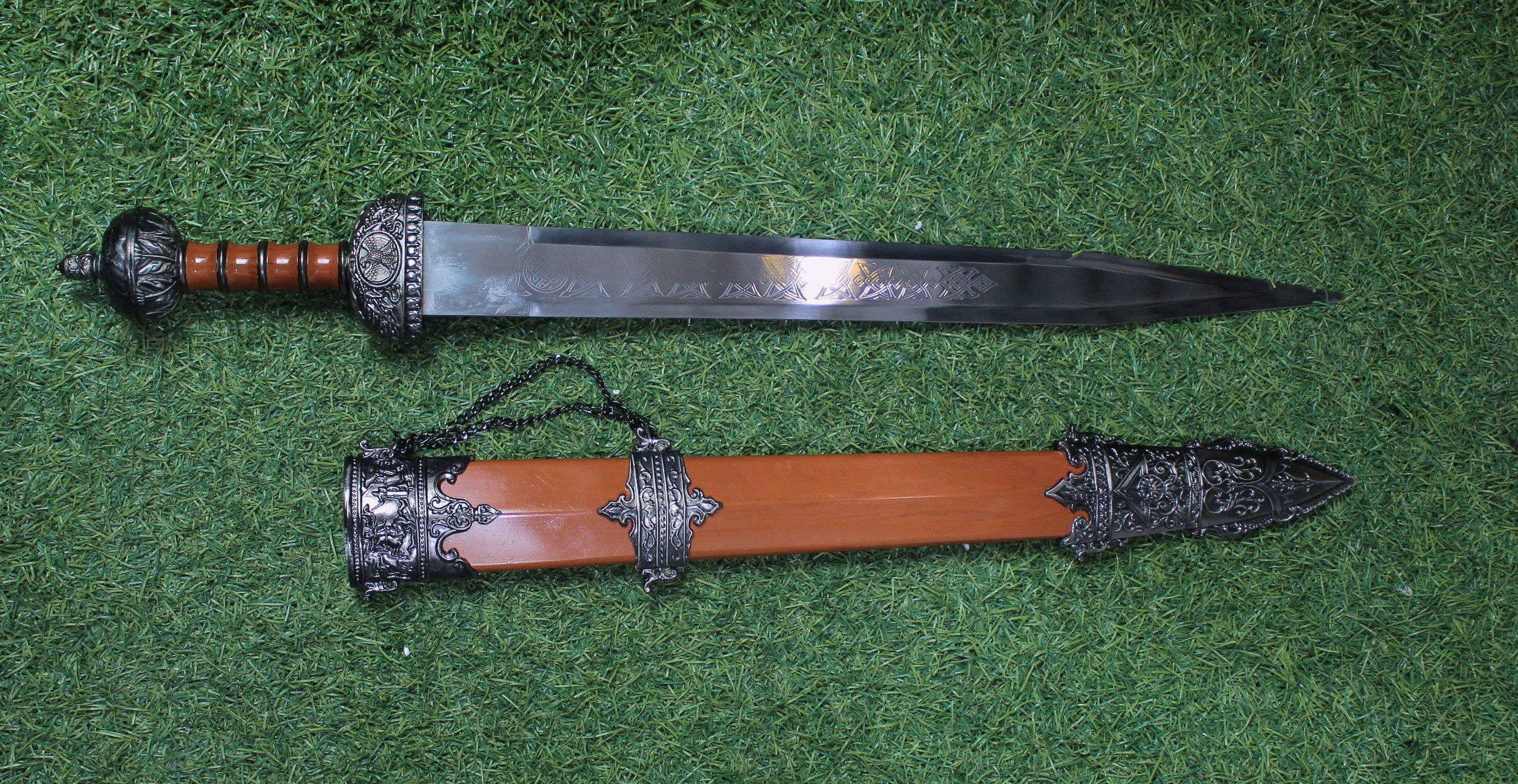 Espada Romana Brass Roman Sword Gladiator Gladius Em Aço - Tenda Medieval