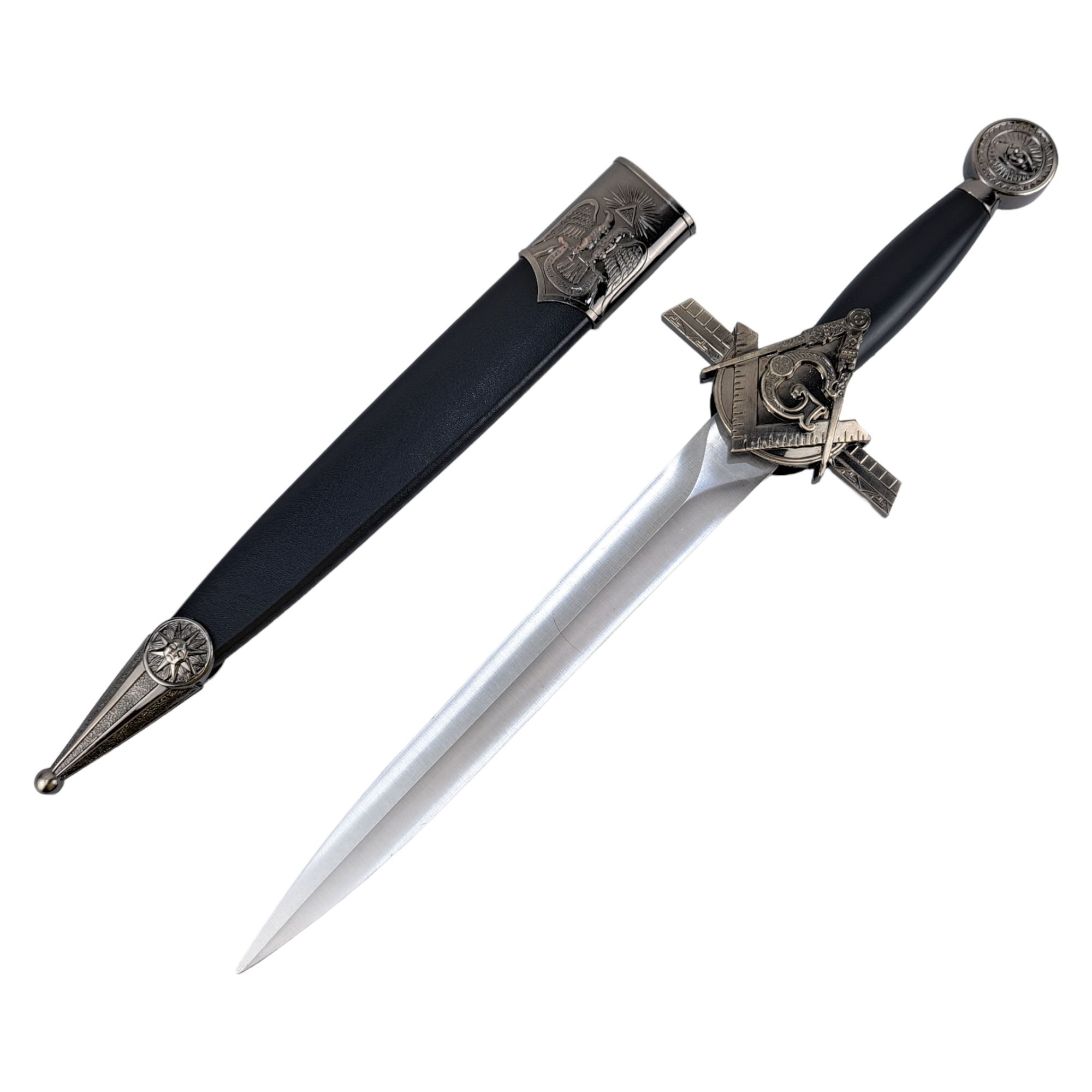 Adaga Maçônica Esquadro Compasso Símbolo Cinza - Tenda Medieval