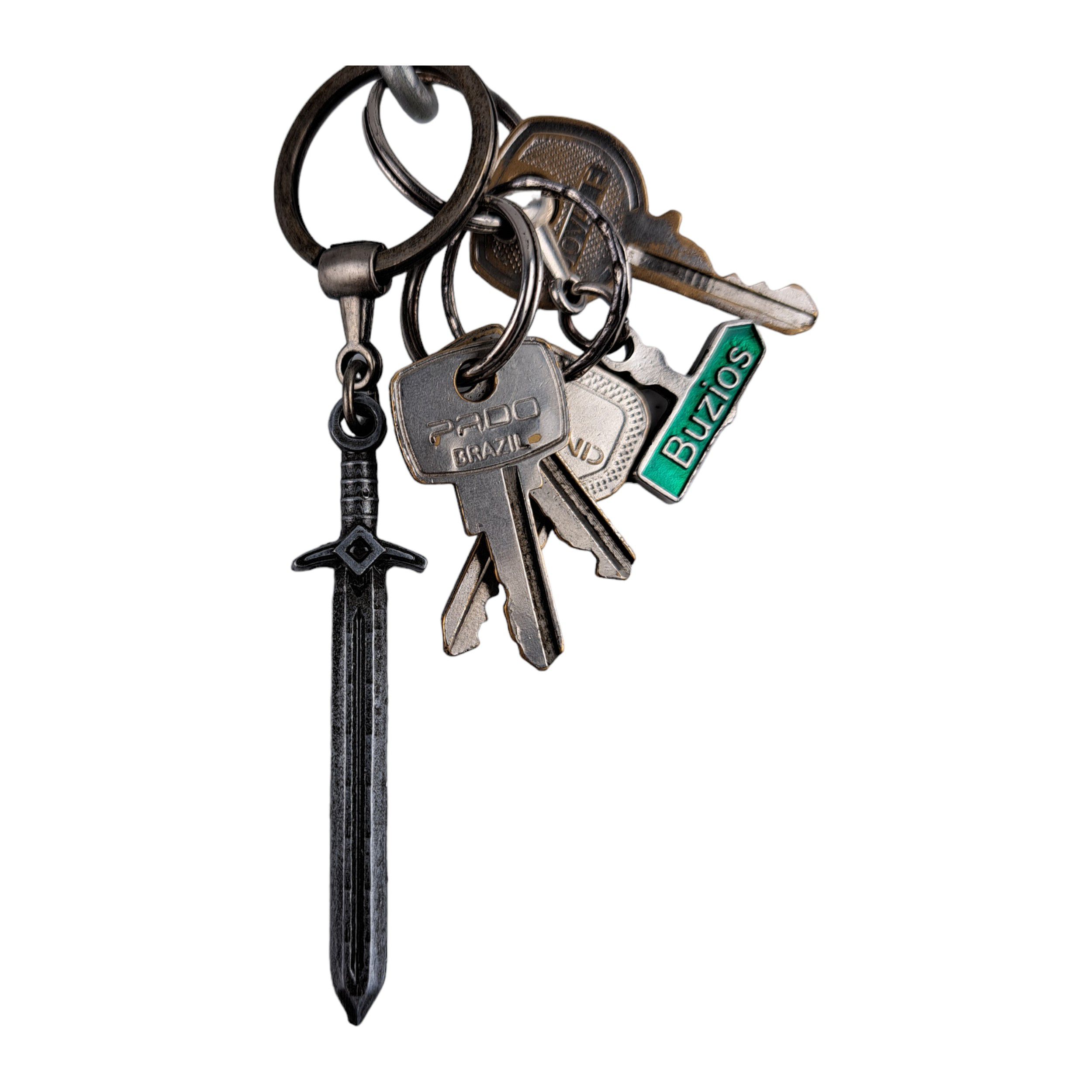 Chaveiro Espada Metal Cinza da Tenda Medieval - Único e Elegante 🗝️🛡 ...