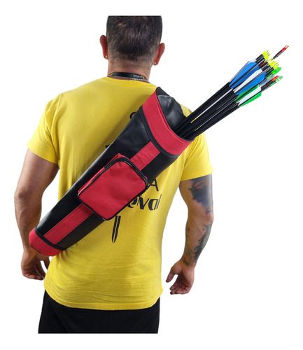 Aljava Courino de Costas - Alça Ajustável p/ 30 Flechas 🏹 - Tenda Medieval