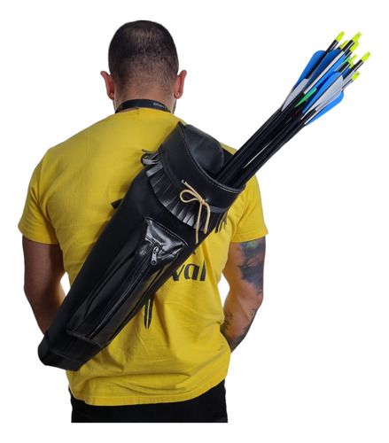 Aljava de Ombro c/ Alça Ajustável - Comporta 50 Flechas 🏹 - Tenda Medieval