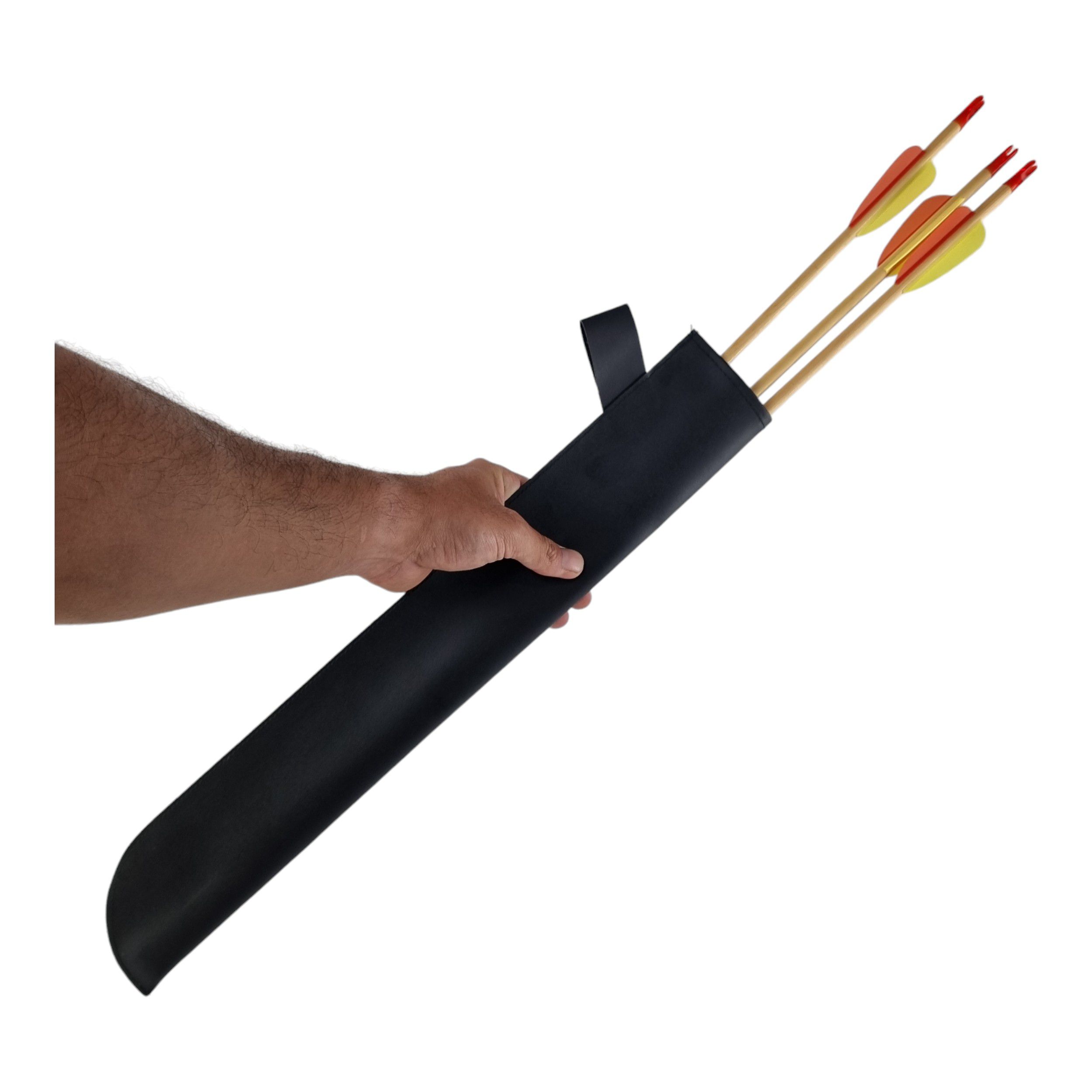 Kit 3 Flechas Vareta de Madeira e Aljava de Cintura 🏹 - Tenda Medieval