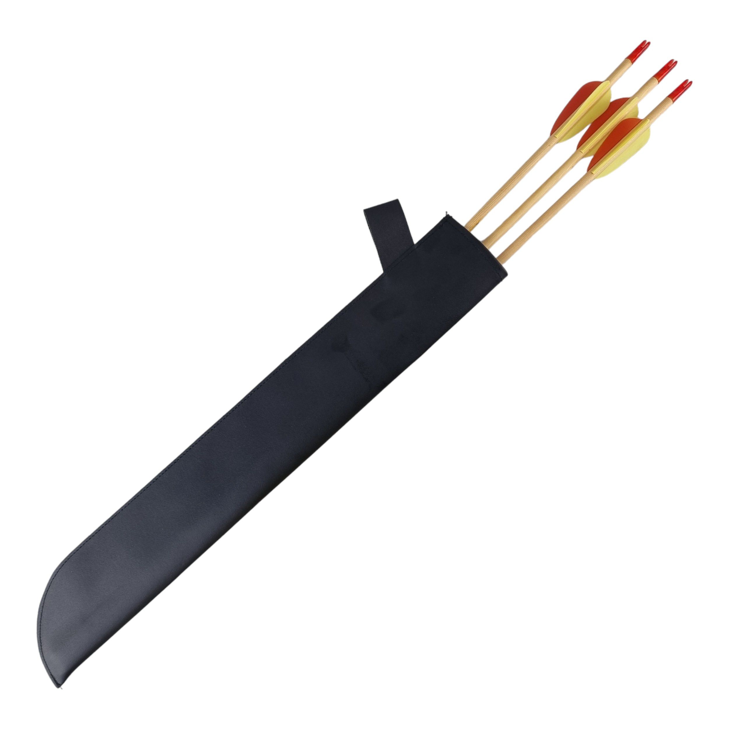 Kit 3 Flechas Vareta de Madeira e Aljava de Cintura 🏹 - Tenda Medieval